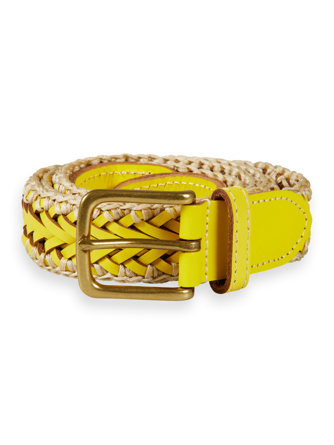 Scotch & Soda BRAIDED LEATHER & CORD BELT-Sunshine - Brave