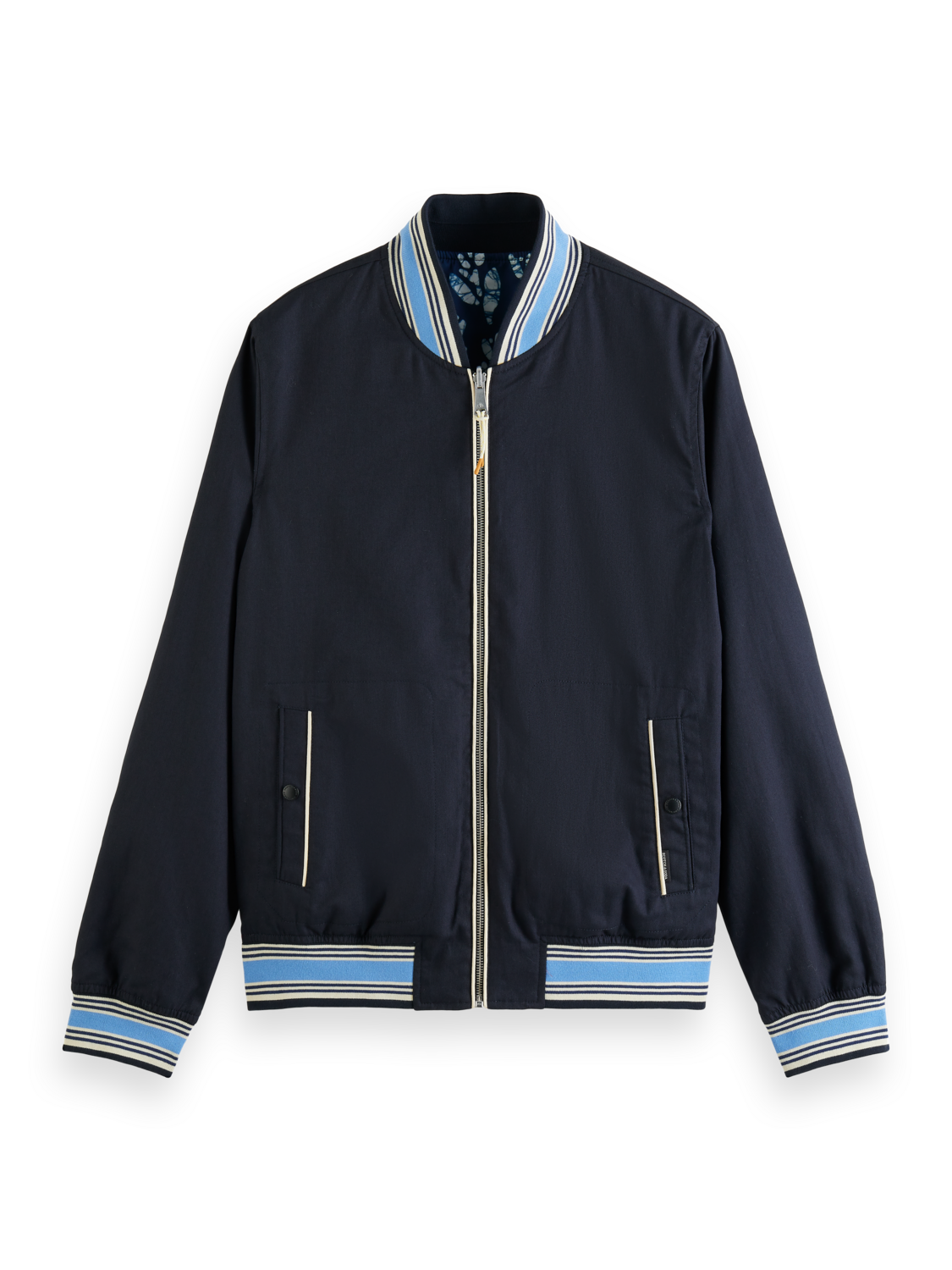 Scotch & Soda Printed reversible Blue bomber jacket - Brave