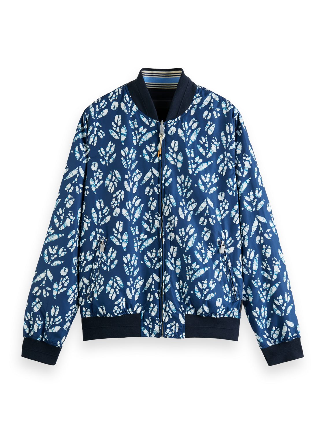 Scotch & Soda Printed reversible Blue bomber jacket - Brave