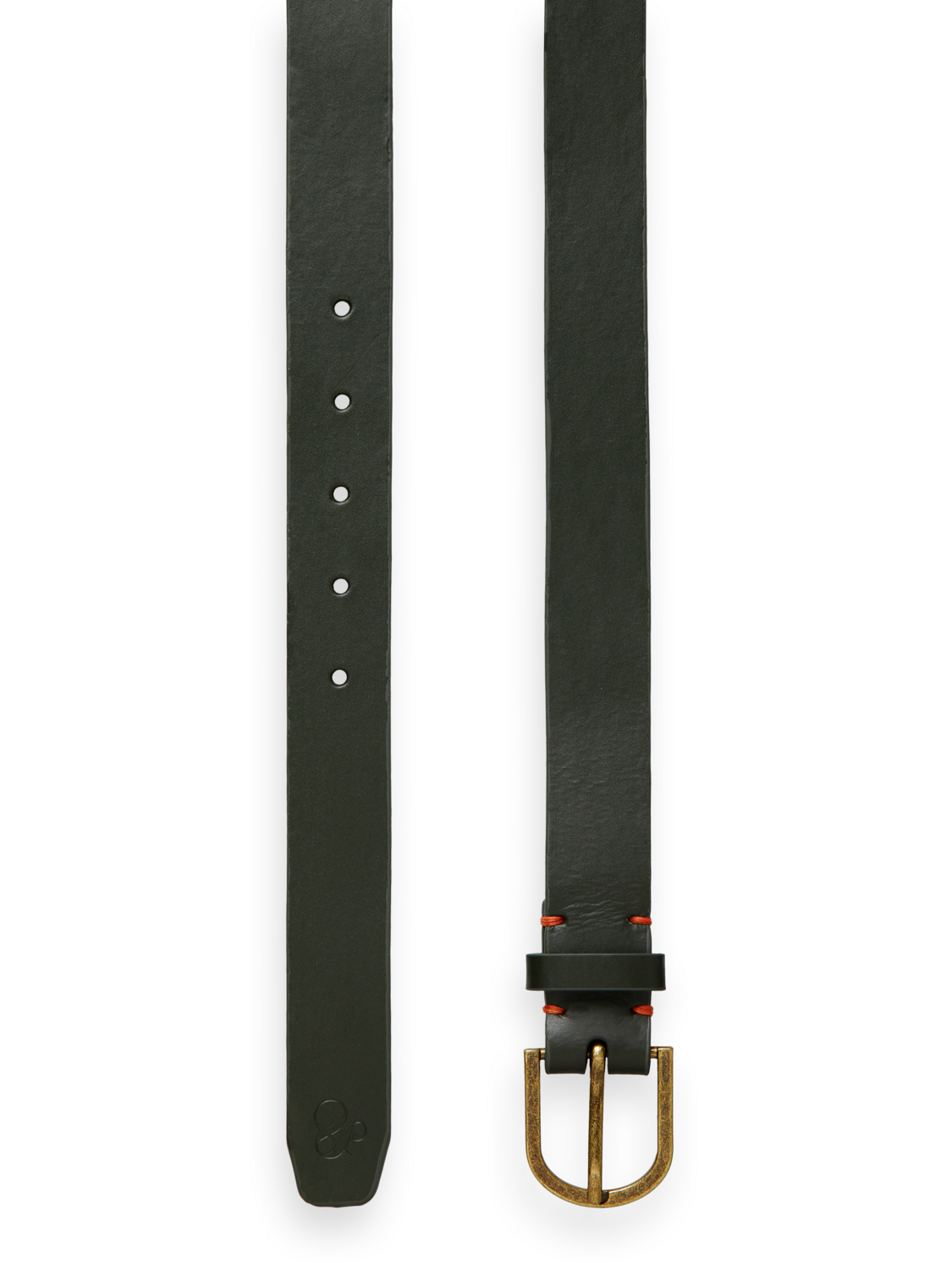 Scotch & Soda Recycled leather belt with printed backside-Military - Brave