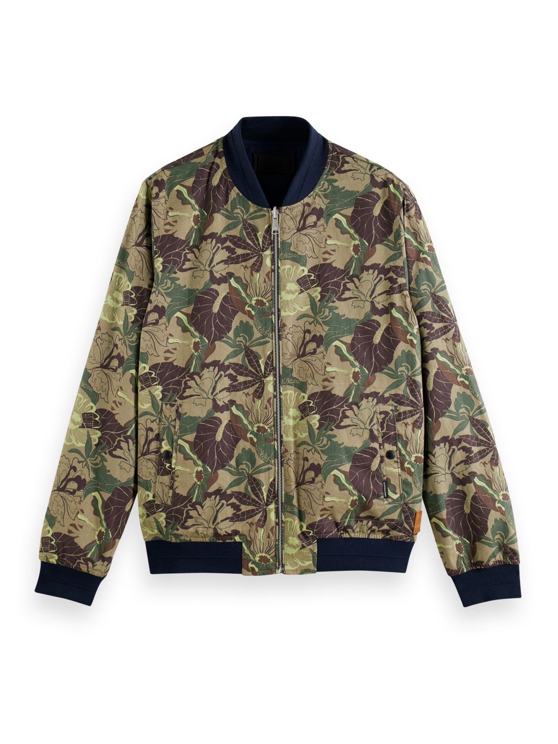 Scotch & Soda Reversible bomber jacket-Navy/Army Flower Aop - Brave