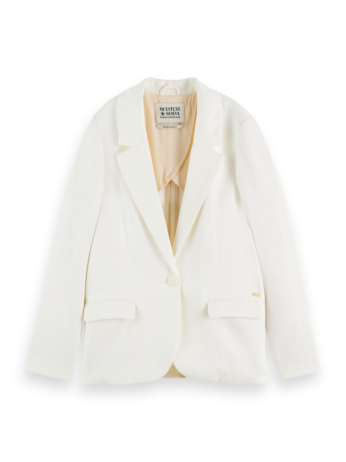 Single breasted tailored blazer in structured fabric - Brave