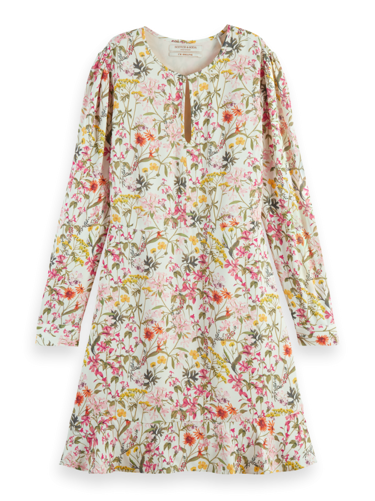 Scotch & Soda Ruffle hem allover printed mini dress - Brave