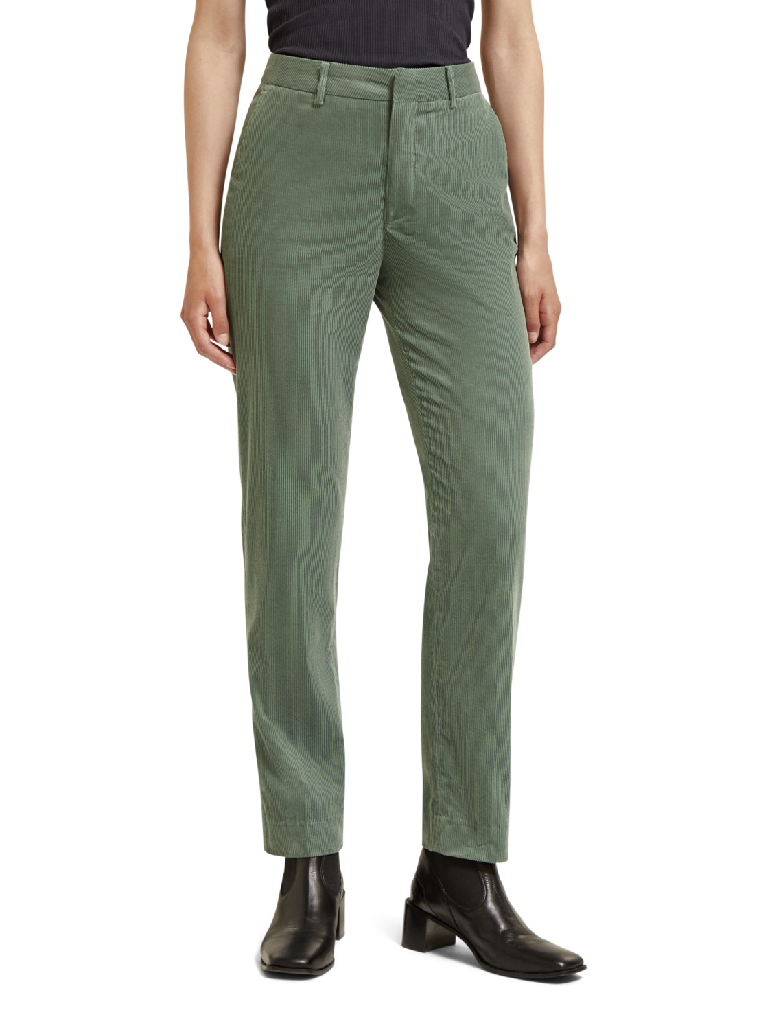 Scotch & Soda Lowry - mid rise slim pant in lightweight corduroy-Sea ...