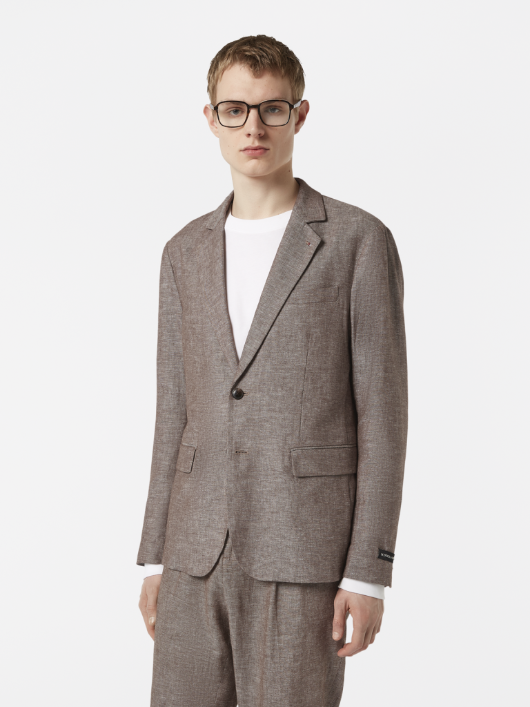 Scotch & Soda Single-breasted cotton-linen blazer-Cold Brew - Brave