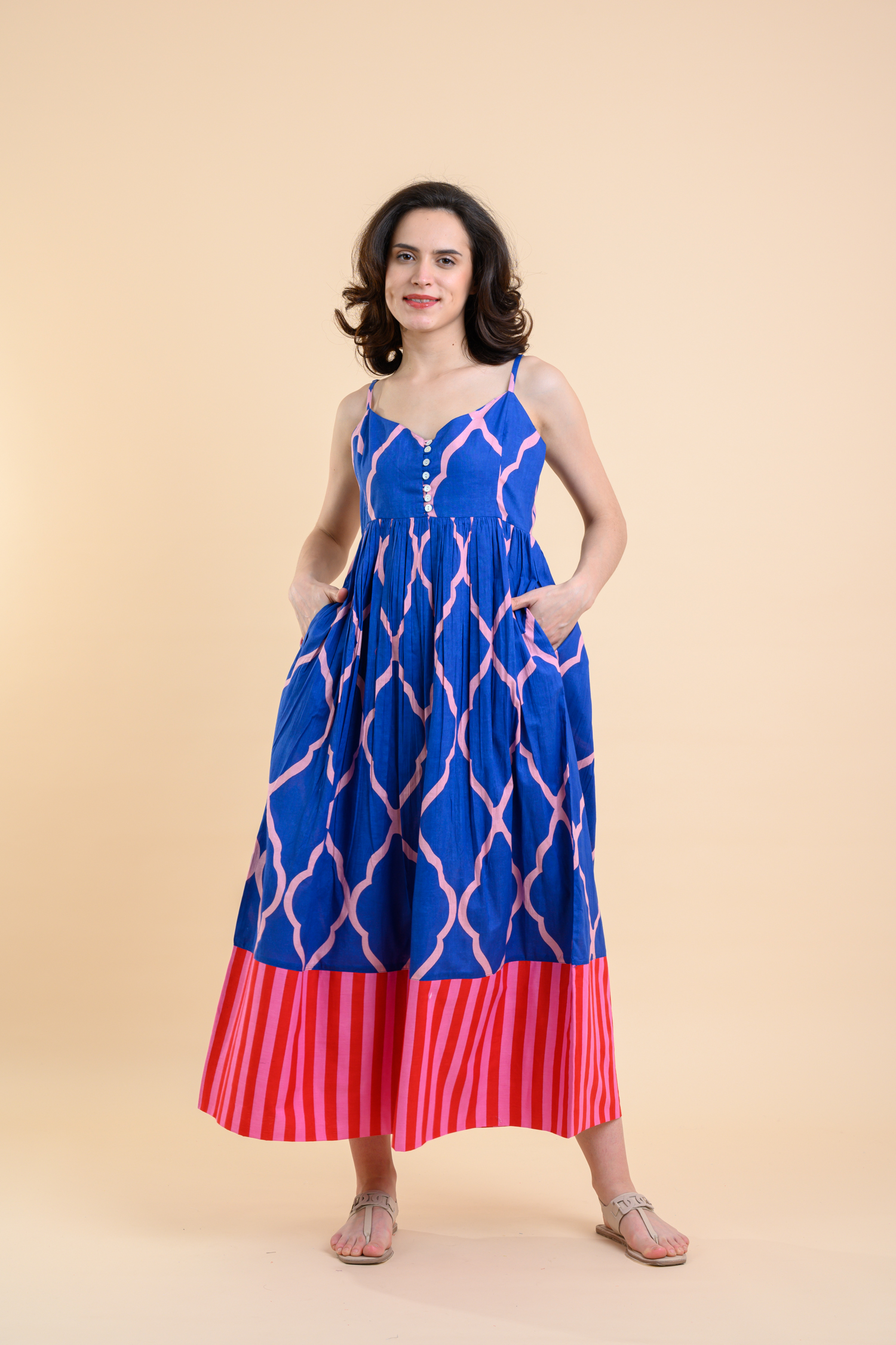 JUNIPER DRESS -ODYSSEY BLUE PINK - Brave